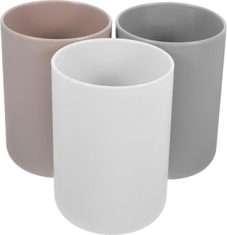 Valiclud STOBAZA 3 Stück Teiliges Zahnbürstenbecher aus Langlebigem Material Glatte Oberfläche für Sichere Anwendung Leichte und Portable Mundspülbecher für Ba