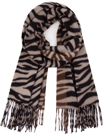 Glamexx24 Damen XXL Schal Kuscheliger warmer Leoparden Muster 3 farbiger Fransen Poncho Schal Oversized Deckenschal