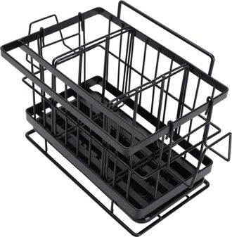 Valiclud Einstellbarer Edelstahl Abtropfkorb und Wandhalter für Spüle Vielseitiges Küchenregal zur Aufbewahrung von Reinigungstüchern und Utensilien Platzspare