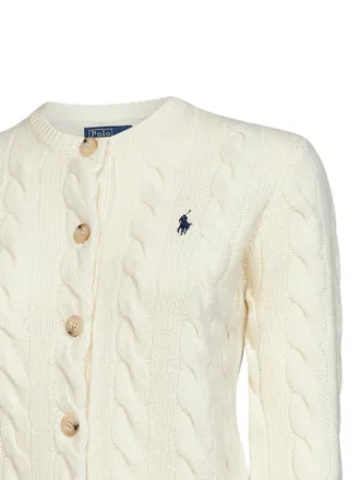 Polo Ralph Lauren Cable Knit Wool and Cashmere Cardigan - Ivory