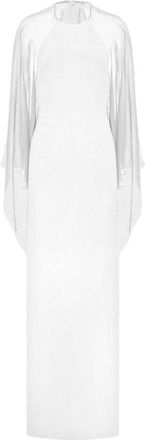 Alberta Ferretti Femme, Robes, Blanc, Taille: 36 FR Robe de Soir&eacute;e avec Manches en Mousseline