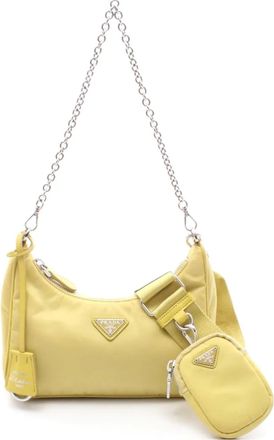 Prada 2000s Re-Edition 2005 Schultertasche mit Kettenriemen - Gelb