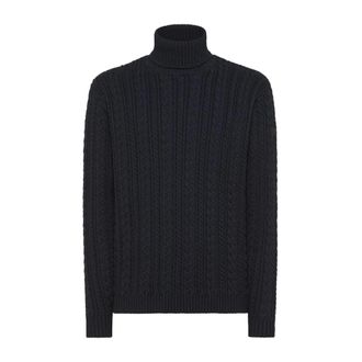 Roberto Ricci Design Schwarzer Cable-Knit Rollkragenpullover - - Knitwear - Herren - Schwarzk - L