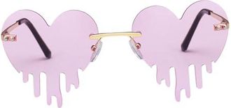 UPKOCH Lunettes de Soleil Femme Cr&eacute;atives Forme Goutte DEau sans Monture Teinte Violette 1 Pi&egrave;ce pour Soir&eacute;es et F&ecirc;tes Design Original et Confortable Plaquet