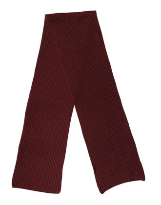 Dolce & Gabbana Mens Ribbed Knit Cashmere Scarf Maroon