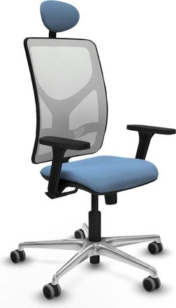 Piqueras y Crespo Stuhl Home Office mit 3D-Armlehnen, h&ouml;henverstellbarer Lendenwirbelst&uuml;tze und festem Kopfteil, ausgestattet mit Sincro 3 Positionen und Schneideschaum