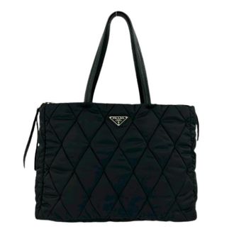 Prada Pre-owned Nylon Leder Tote Bag - - Pre-owned - Damen - Schwarzk - ONE SIZE