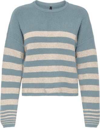 Only Onlkatia Ls Rib Stripe O-Neck Cc KNT