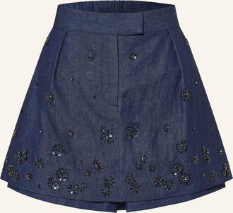 Maje Jeansskort Mit Pailletten blau