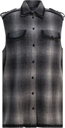 Golden Goose robe courte à carreaux - Gris