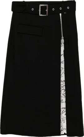Karl Lagerfeld Femme, Jupes, Noir, Taille: 38 FR Pleat Detail Skirt