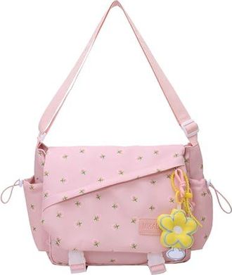 Generic Kexpery Nylon Floral Sac &agrave; Main &Eacute;paule Femme Sac Messenger Polyvalent pour Travail Shopping Voyage avec Bandouli&egrave;re R&eacute;glable