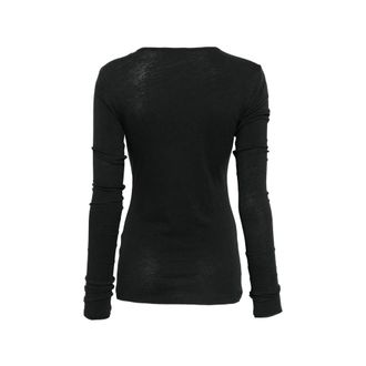 Entire studios Gathered-Sleeve Cotton Long-Sleeved T-Shirt - Black