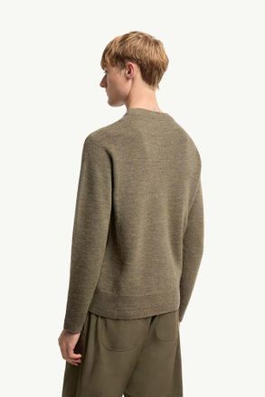 Moncler Knit Crew-Neck Sweater - Khaki