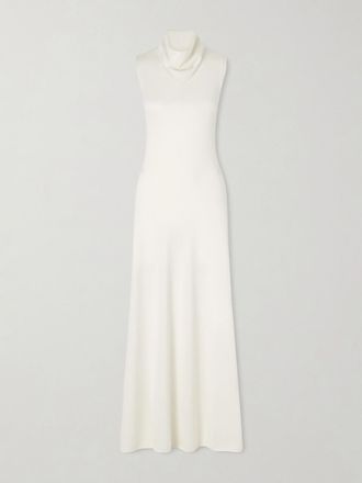 Tom Ford Maxikleid Aus Piqu&eacute; Aus Einer Wollmischung Mit Falten - Wollwei&szlig;