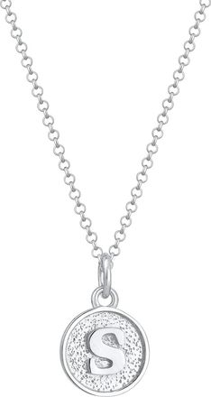 Elli Halskette Damen Plättchen Initialien Buchstabe S Minimal aus 925 Sterling Silber