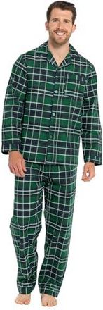 Lora Dora Strong Souls Pyjama traditionnel 2 pièces pour homme, Vert à carreaux, XXL
