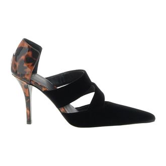 Balmain Femme, Chaussures, Noir, Taille: 36 EU Escarpins en velours et cuir verni imprim&eacute;