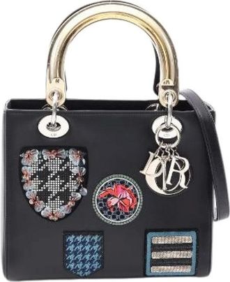 Dior Pre-owned Lady Dior Sac &agrave; main en cuir 2way - Femme - Pre-owned - Noir - Taille: ONE Size