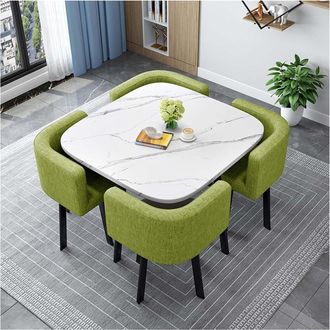 Generic Eingebauter Tisch und Stuhl. Kleiner, quadratischer runder Konferenztisch mit 4 St&uuml;hlen, for den Einsatz in Gesch&auml;ften, Besprechungen und kleinen Vera