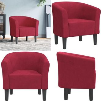 vidaXL Clubsessel Weinrot Samt - Vidaxl