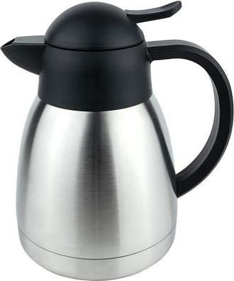 Pioneer Authentic Jeans Vakuum-Innenkaffeekaraffen, Edelstahl, satiniert, runder Kunststoffdeckel, 1 Liter, Stahl