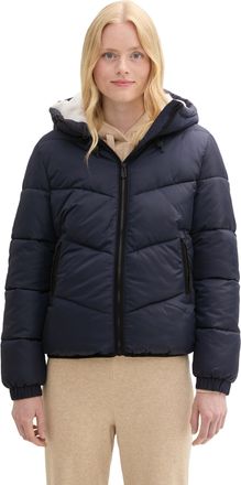 Tom Tailor Damen 1042887 Puffer Jacke mit Kapuze, 10668-Sky Captain Blue, XL