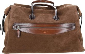 Santoni Homme, Sacs, Brun, Taille: ONE Size Suede Weekend Bag