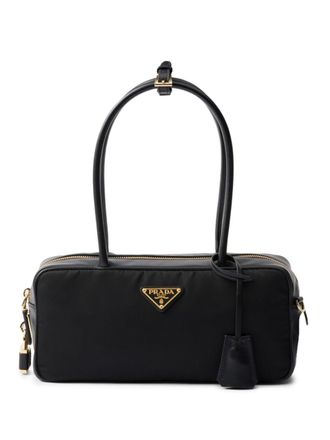 Prada petit sac à main Re-nylon en cuir - Noir