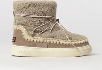 Mou Eskimo Stiefeletten aus Shearling und Wildleder mit verstellbarem Kordelzug
