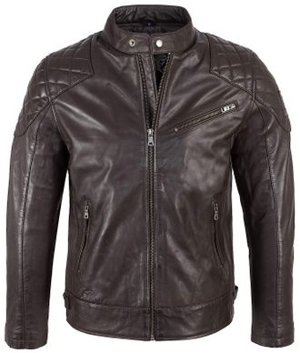 Rock Creek Herren Lederjacke Biker Jacke Echtleder Motorradjacke Leder Jacken Herrenjacke Braun Winterjacke &Uuml;bergangsjacke H-180 Dunkelbraun 2XL