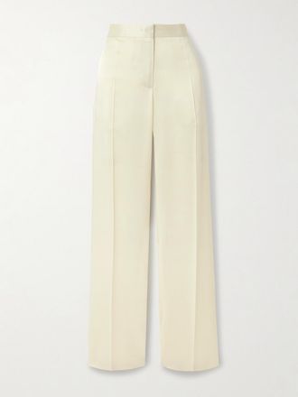 Jil Sander Hose Mit Geradem Bein Aus Satin Mit Falten - Creme