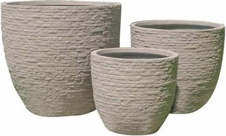 Milani Home Milani Home - Ensemble de 3 navires de jardin en fibre dargile Marisa Beige - Beige