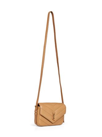 Saint Laurent Womens Crossbody Bag Loulou Toy Natural Tan Beige Lambskin Shoulder