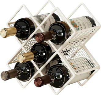 Generic Flaschen Regal, Weinregal Metall, Stabil und Langlebig, Platzsparend, Keine Montage Erforderlich, Geeignet für Küche, Bar, Esszimmer(White)