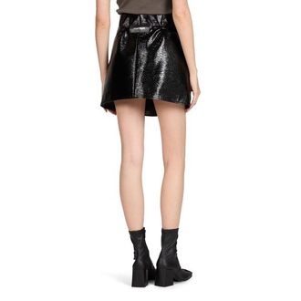 Courr&egrave;ges Mini jupe en coton m&eacute;lang&eacute;