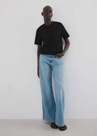 Mango T-shirt coton ajour&eacute; d&eacute;tails brod&eacute;s noir - Femme - XXS - MANGO