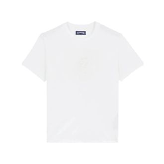 Vilebrequin T-Shirt aus Baumwolle mit farblich passender Schildkr&ouml;tenstickerei f&uuml;r Herren - - Tops - Herren - Wei&szlig; - L
