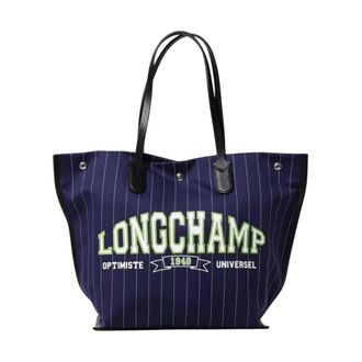Longchamp Femme, Sacs, Bleu, Taille: ONE Size Sac Cabas Logo Bleu