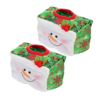 Cabilock 2 St&uuml;cke Boxen Weihnachts-gewebe-Set Gold Baum Deckel Weihnachtstaschentuchhalter Taschentuchhalter F&uuml;rs Auto W&uuml;rfelboxen F&uuml;r Taschent&uuml;cher Spender Kr