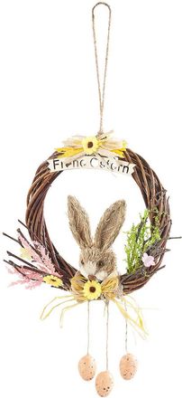 Pearl Osterkranz zum Aufhängen: Weidenkranz zum Aufhängen, mit Schriftzug Frohe Ostern und Osterdeko (Osterdeko Kranz, Osterkranz Hängen, Weide)