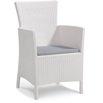 Dmora Outdoor-Sessel Casina, Gartensessel, Loungesessel f&uuml;r au&szlig;en, Bequemer Stuhl f&uuml;r den Garten, 62x60 h89 cm, Wei&szlig; - Dmora