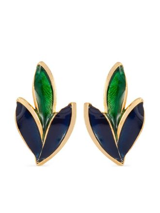 Susan Caplan Vintage boucles doreilles Rediscovered (1980) - Vert