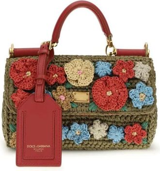 Dolce & Gabbana Femme, Sacs, Multicolore, Taille: ONE Size My Sicily Raffia Crochet Handbag