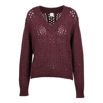 Eleventy Maglia Traforata a V - - Knitwear - Damen - Lila - M