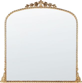 Beliani Dekorativer Wandspiegel Glamour Stil zum Aufh&auml;ngen 71 x 71 cm Gold Livry