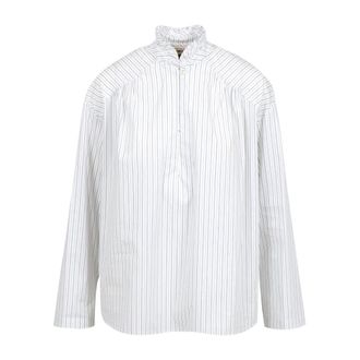 Semicouture Gestreiftes Popeline-Hemd - - Blouses & Shirts - Damen - Wei&szlig; - M