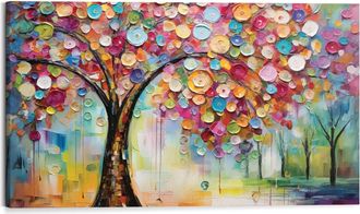 Reinders Wandbild, Mehrfarbiger Baum, Wohnzimmer, MDF, 70 x 118cm