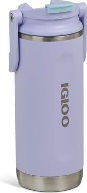 Igloo Tumbler 16 - Bouteille isotherme inox 450 ml, violet, &eacute;tanche, compatible lave-vaisselle et boissons gazeuses. Sans BPA, id&eacute;ale pour sport, plein air 
