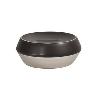 Spirella Seifenschale Joshua aus Steinzeug, Ma&szlig;e 12 x 5 cm, Elegantes Badezimmeraccessoire, modernes und praktisches Design f&uuml;r optimalen Stauraum, Silber Matt